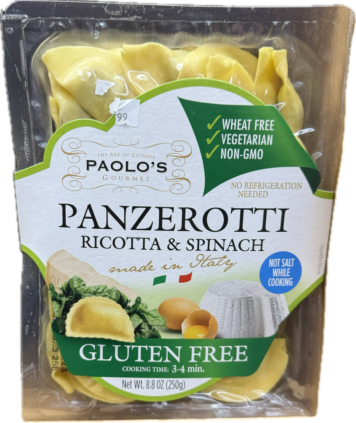 Paolo's Gluten Free Panzerott Parmigiano Reggiano, Ricotta & Spinach ...