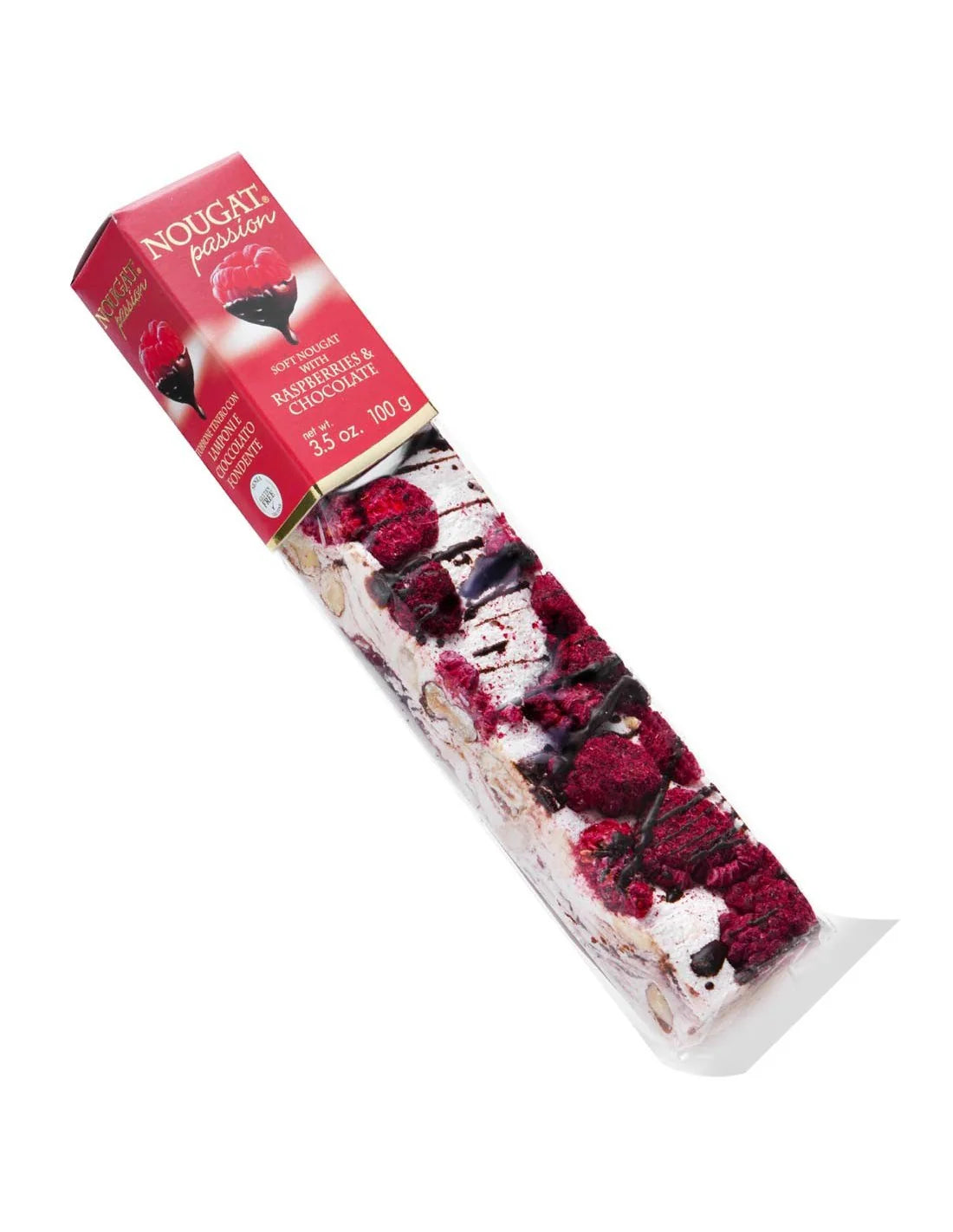 Quaranta Soft Nougat w/ Raspberry & Chocolate, Torrone Stick, 3.5 oz ...