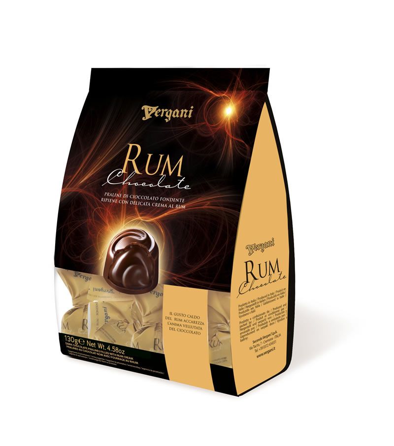Vergani Dark Chocolate Pralines W/ Rum, 7.05 oz — Piccolo's Gastronomia ...