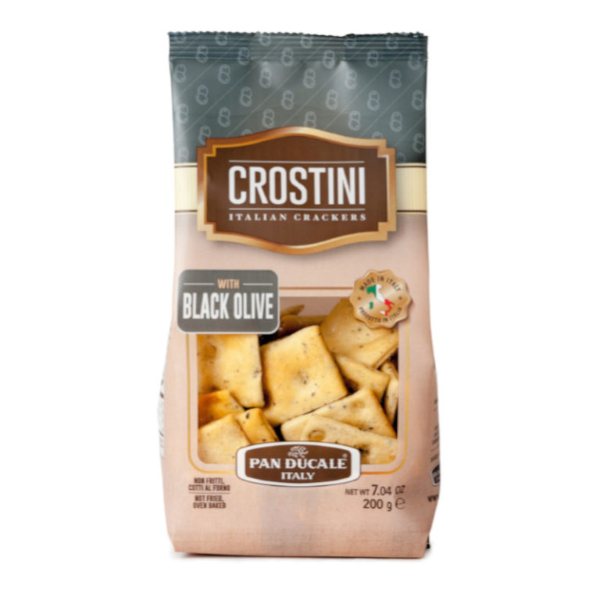 Pan Ducale Crostini Italian Crackers with Black Olives, 7 oz | 200g ...