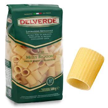 Delverde #20 Mezzi Rigatoni, 1 lb — Piccolo's Gastronomia Italiana