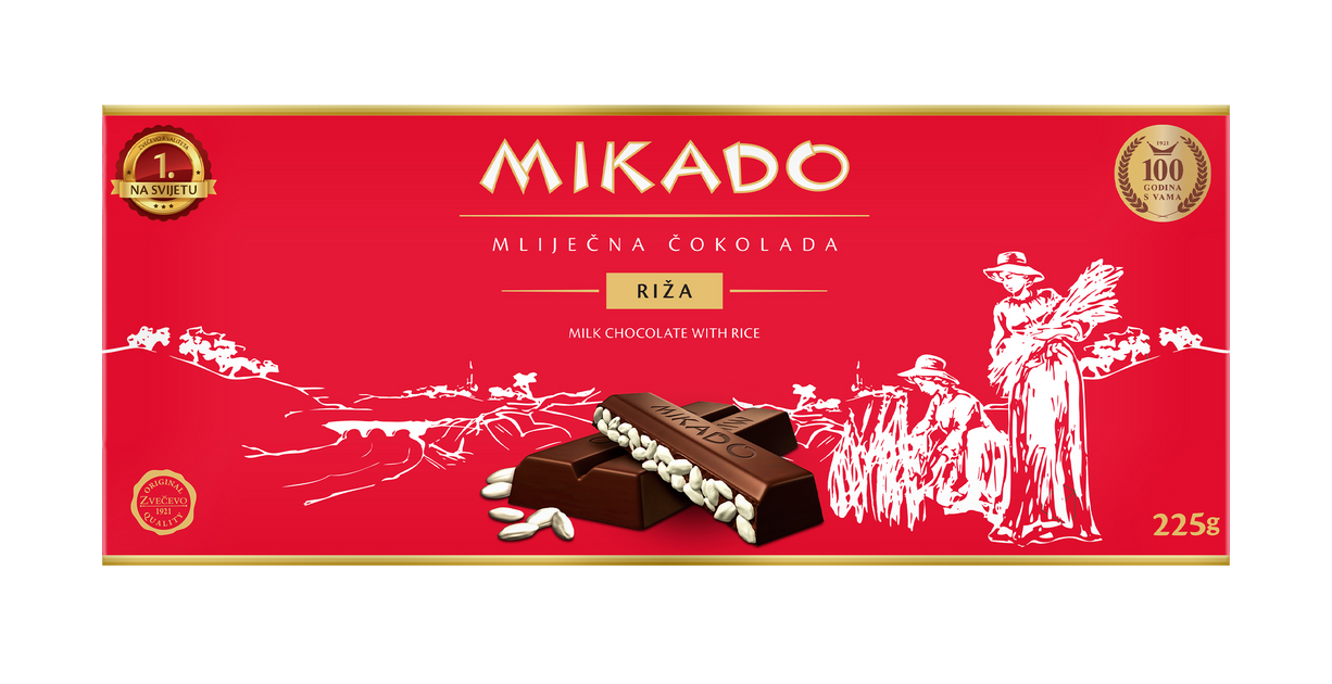 Mikado Milk Chocolate with Puffed Rice Bar, 7.9 oz | 225g — Piccolo's ...