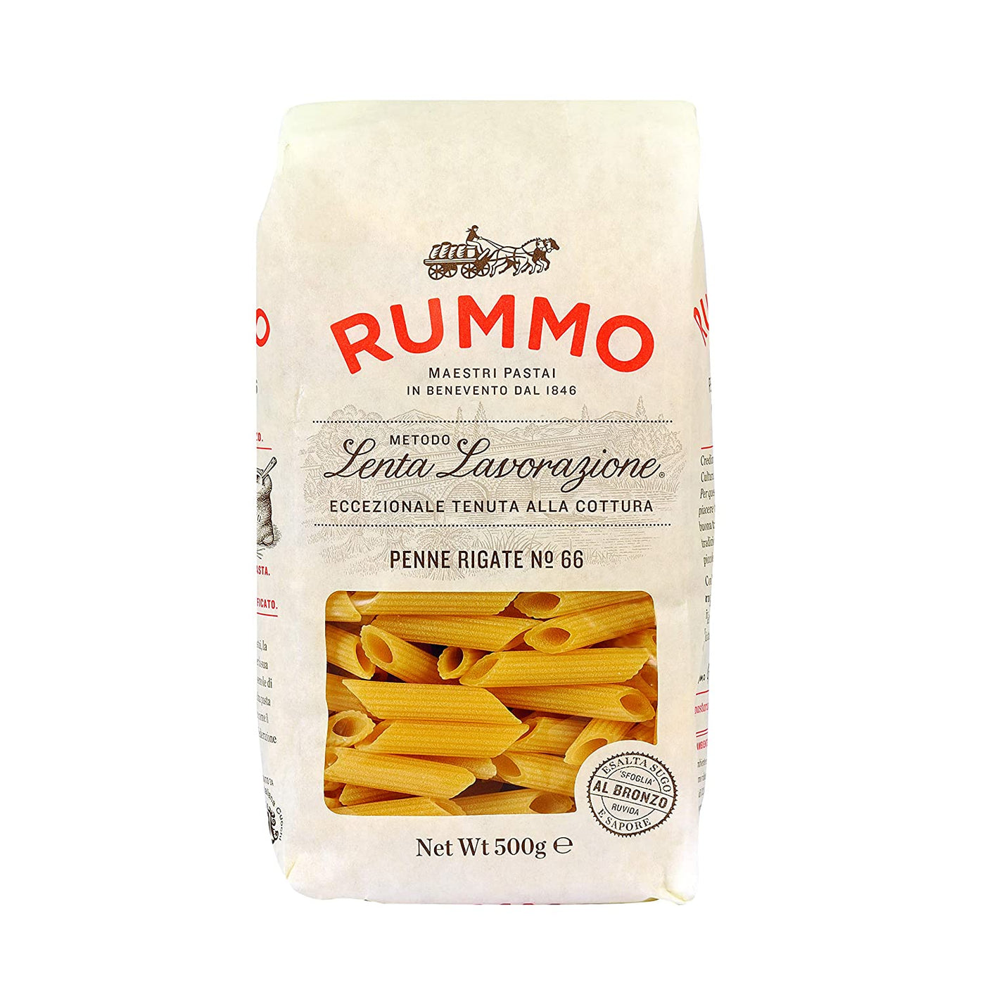 Rummo Pasta Penne Rigate, #66, 1 lb | 454g — Piccolo's Gastronomia Italiana