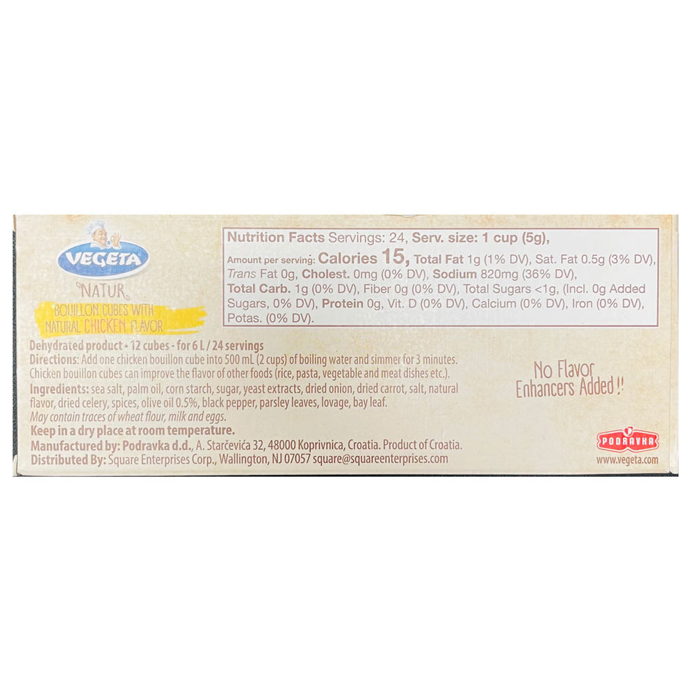 Vegeta Natur Bouillon Cubes: Chicken Stock, 12 cubes, 4.2 oz | 120g ...