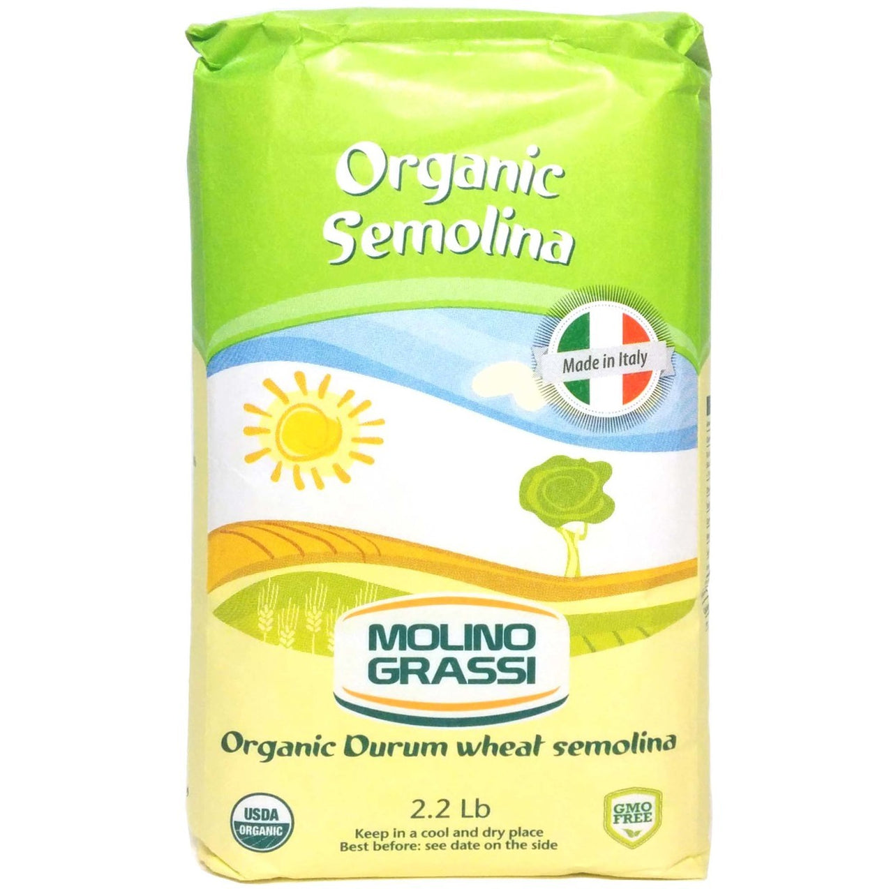 Molino Grassi Organic Durum Wheat Semolina, 1kg (2.2lb) — Piccolo's ...