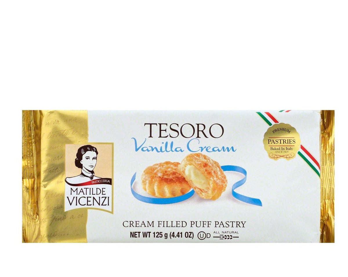 Vicenzi Tesoro Vanilla, Cream Puff Pastry, 4.41 oz | 125g — Piccolo's ...