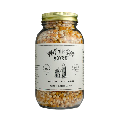 White Cat Popcorn Kernels, Good Popcorn, 27 oz | 765g — Piccolo's ...